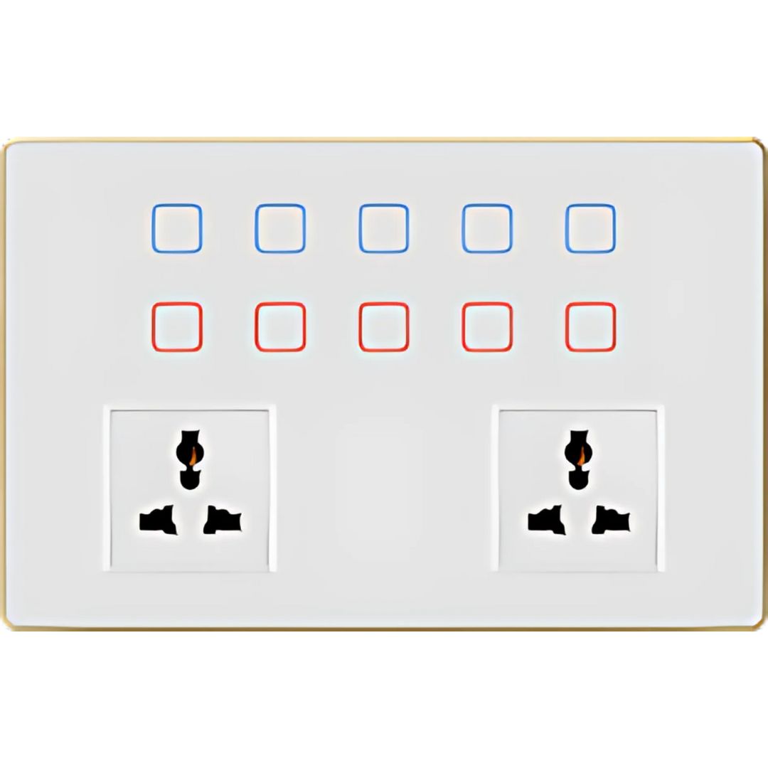 12M 10TOUCH + 2SOCKET - Galaxy home Automation Smart Switch Touch Panel